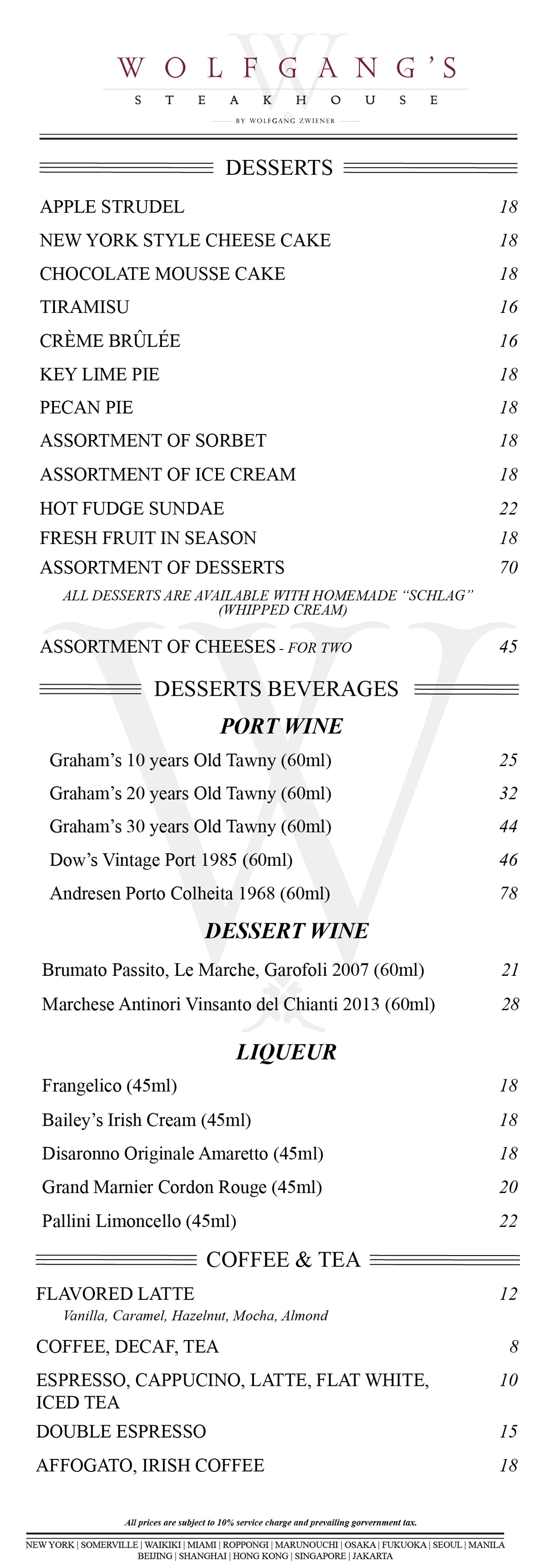 Menu | Wolfgang's Steakhouse Singapore